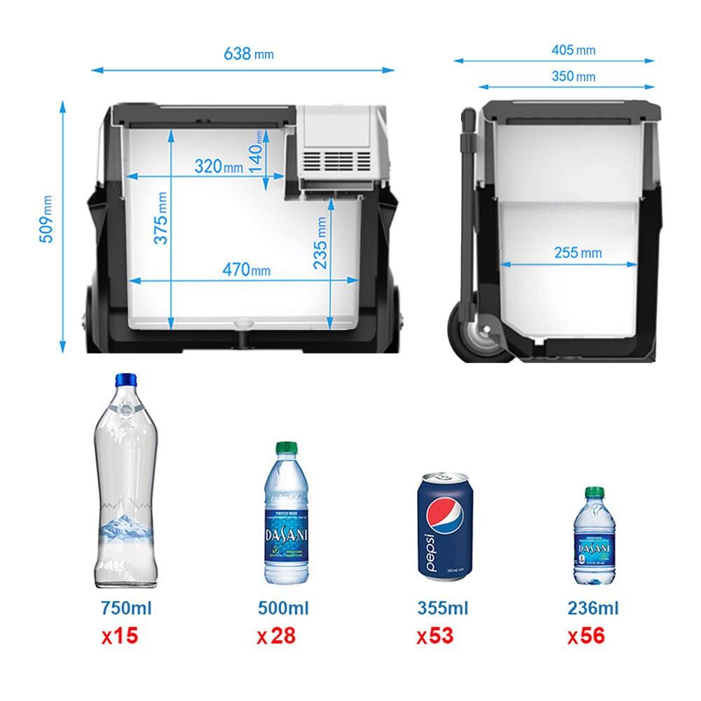 Acopower PX40 12/24/220Volt 40Litre Kompresörlü Tekerlekli Outdoor Oto ...