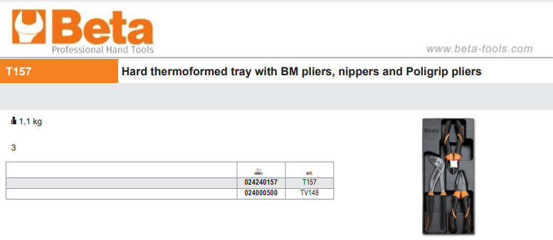 Beta Pense Seti 3`lü T157 Fiyatı